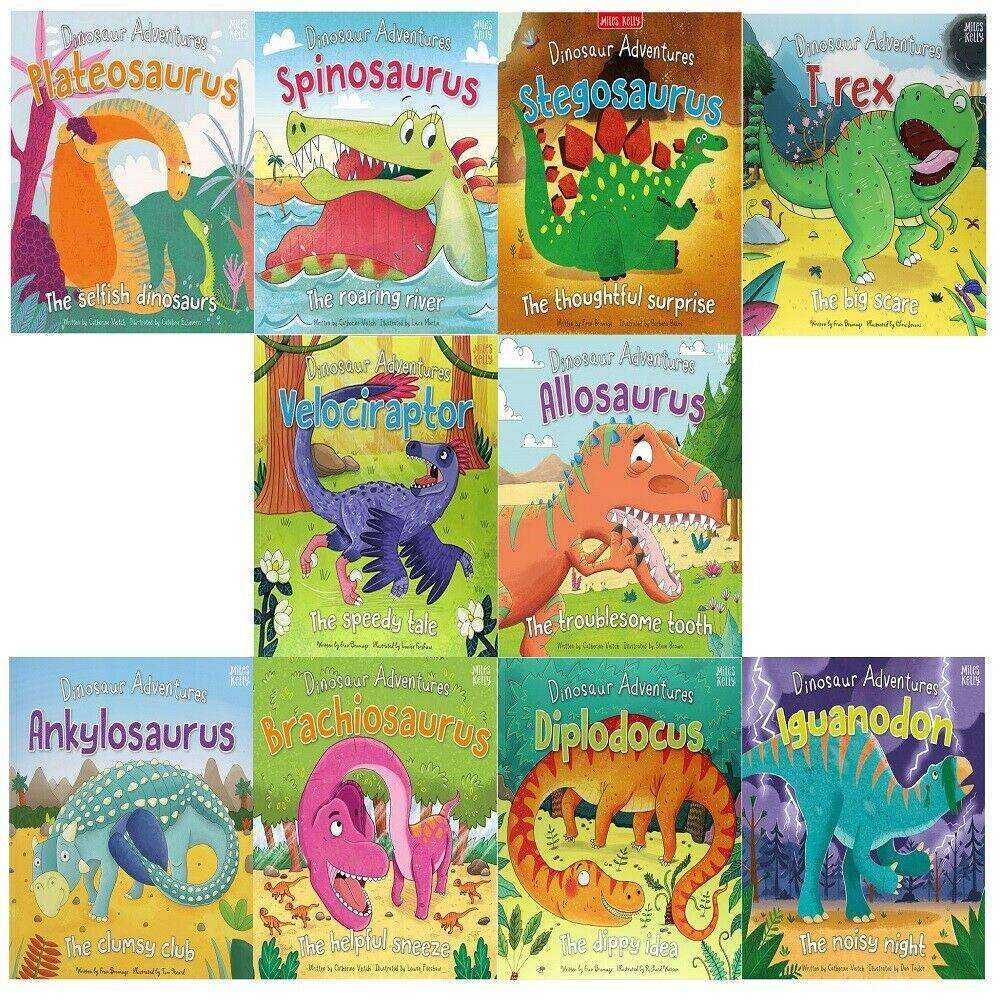 Dinosaur Adventures 10 Picture Books Collection Set With Bag - Cove ...