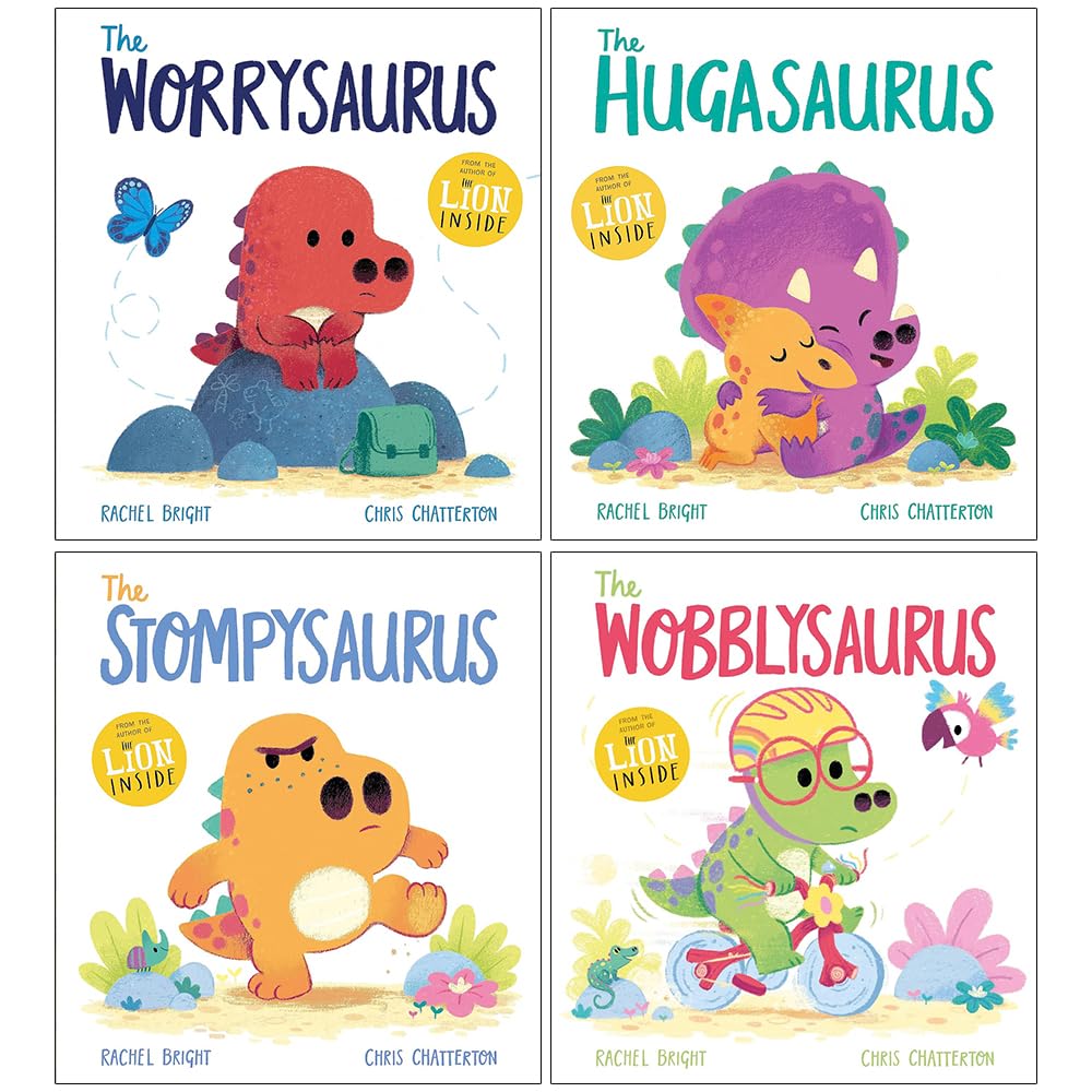Rachel Bright DinoFeelings Collection 4 Books Set (The Worrysaurus ...