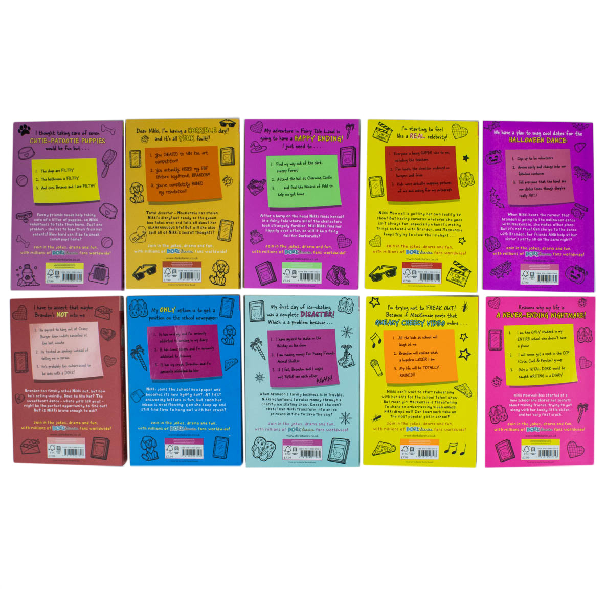 Dork Diaries Series Rachel Renee Russells Collection 10 Books Pack Set ...