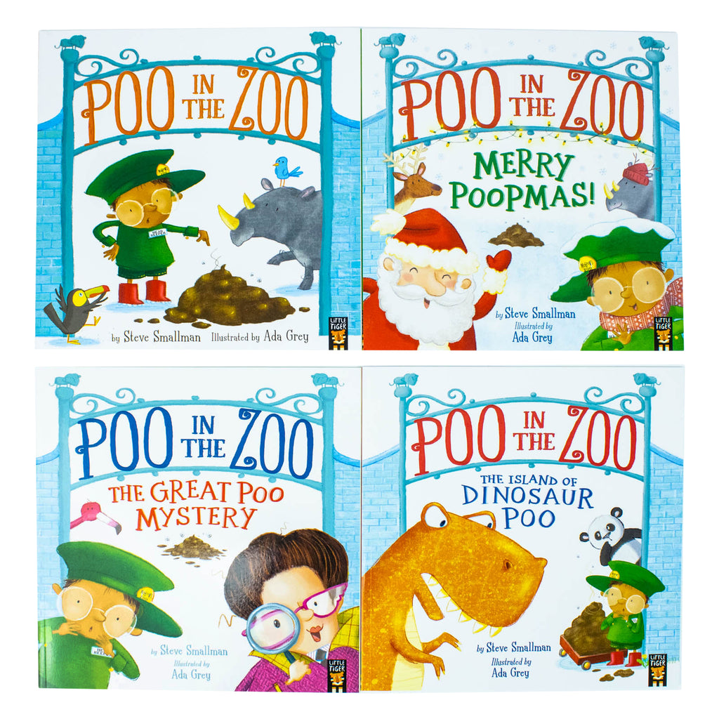 Poo In The Zoo Series By Steve Smallman 4 Books Picture Stories Collec ...