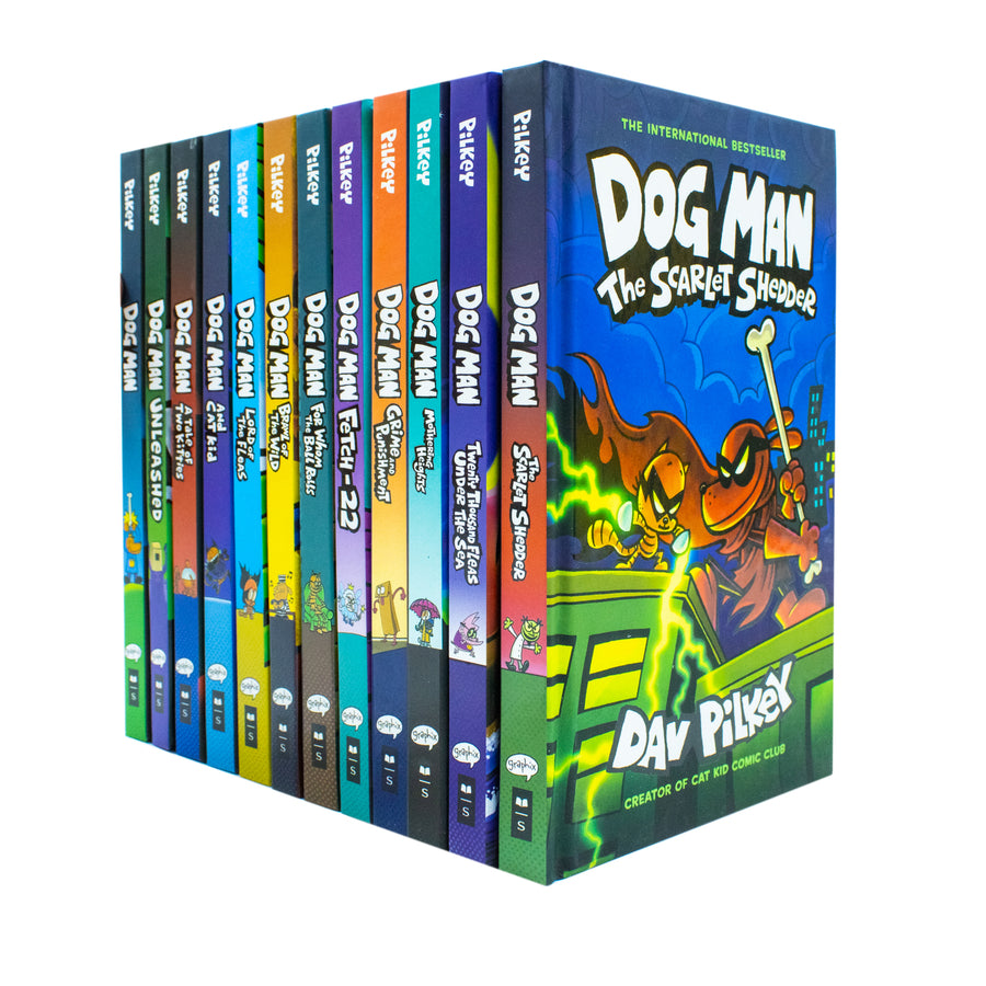 Dogman Series 1-12 Complete Books Set by Dav Pilkey – Lowplex Books