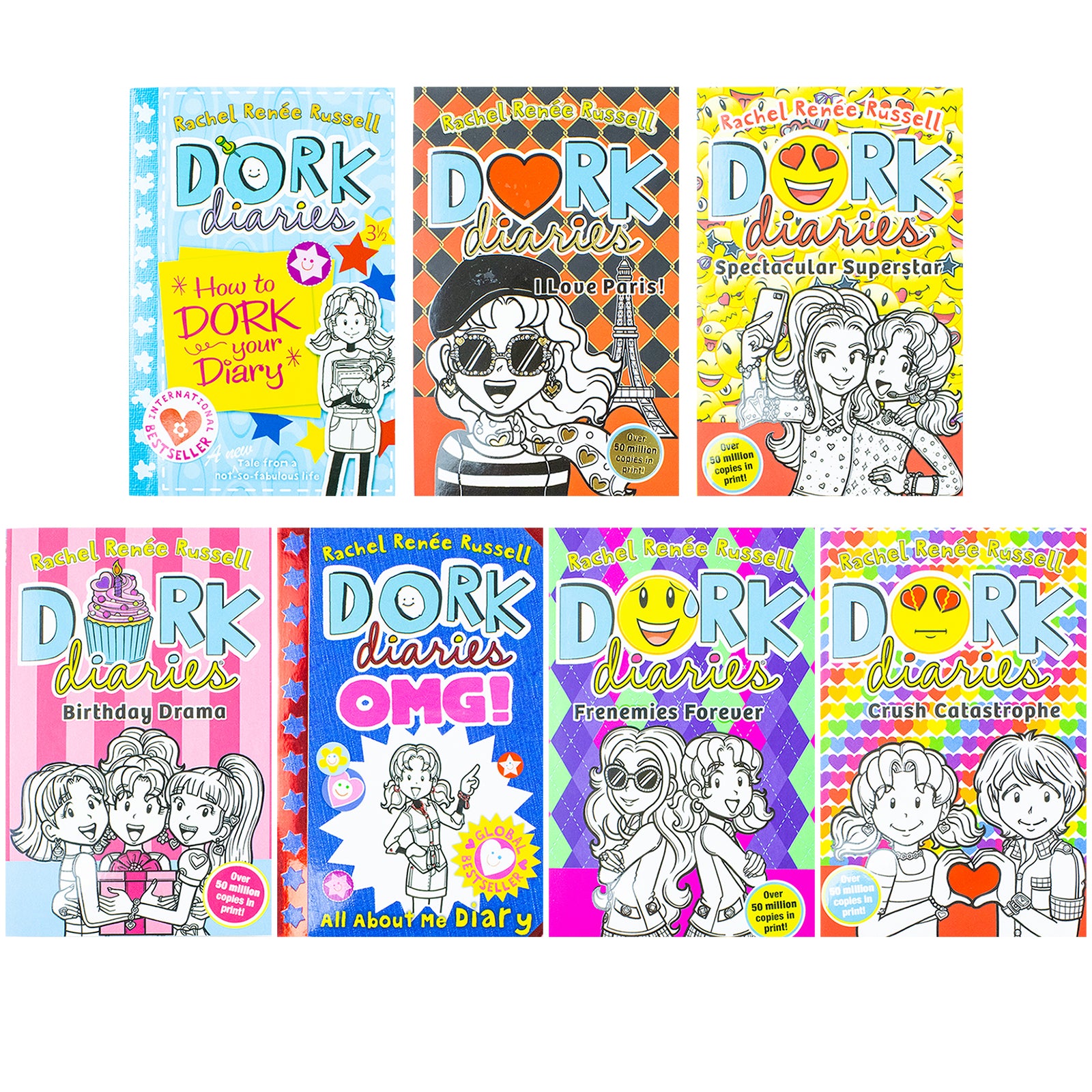 Dork Diaries Series Vol 11-17 Collection 7 Books Set By Rachel Renee R ...