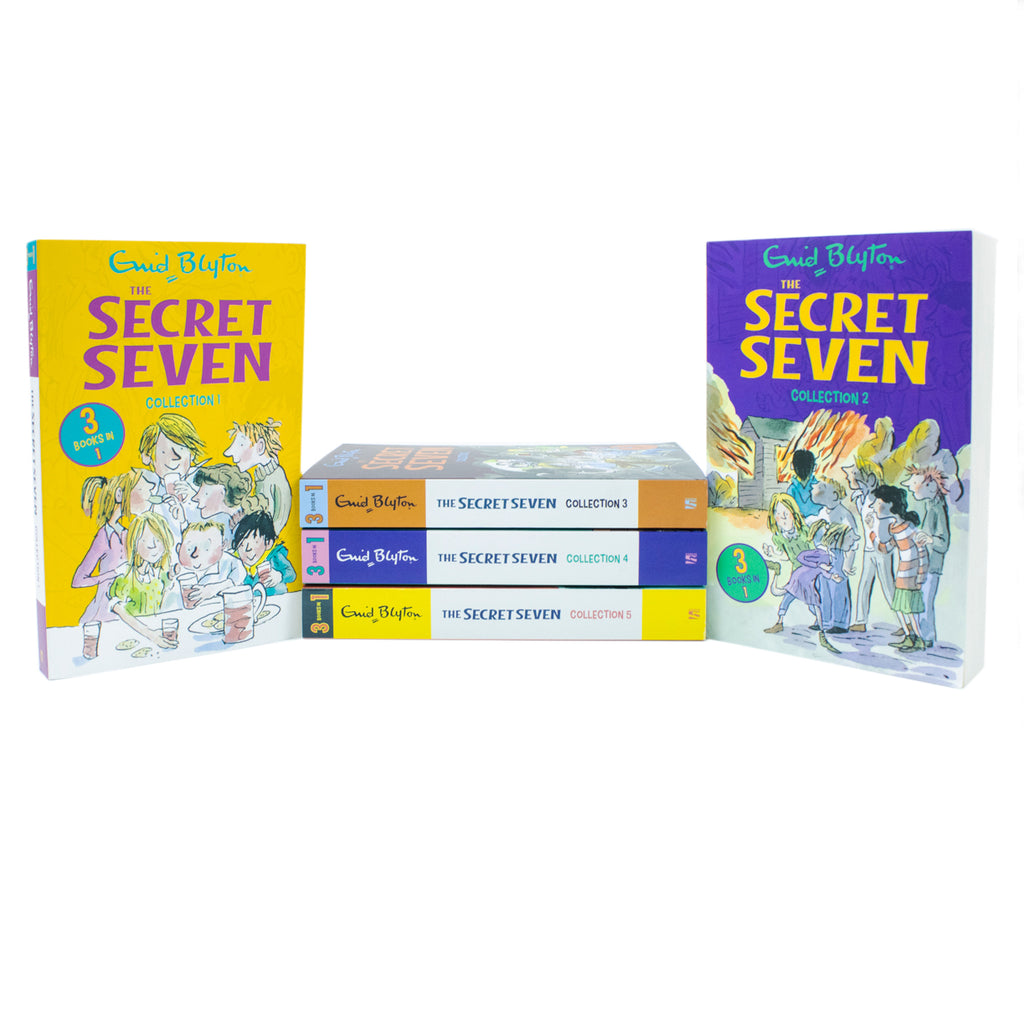 Enid Blyton The Secret Seven 15 Story Collection in 5 Books Set ...