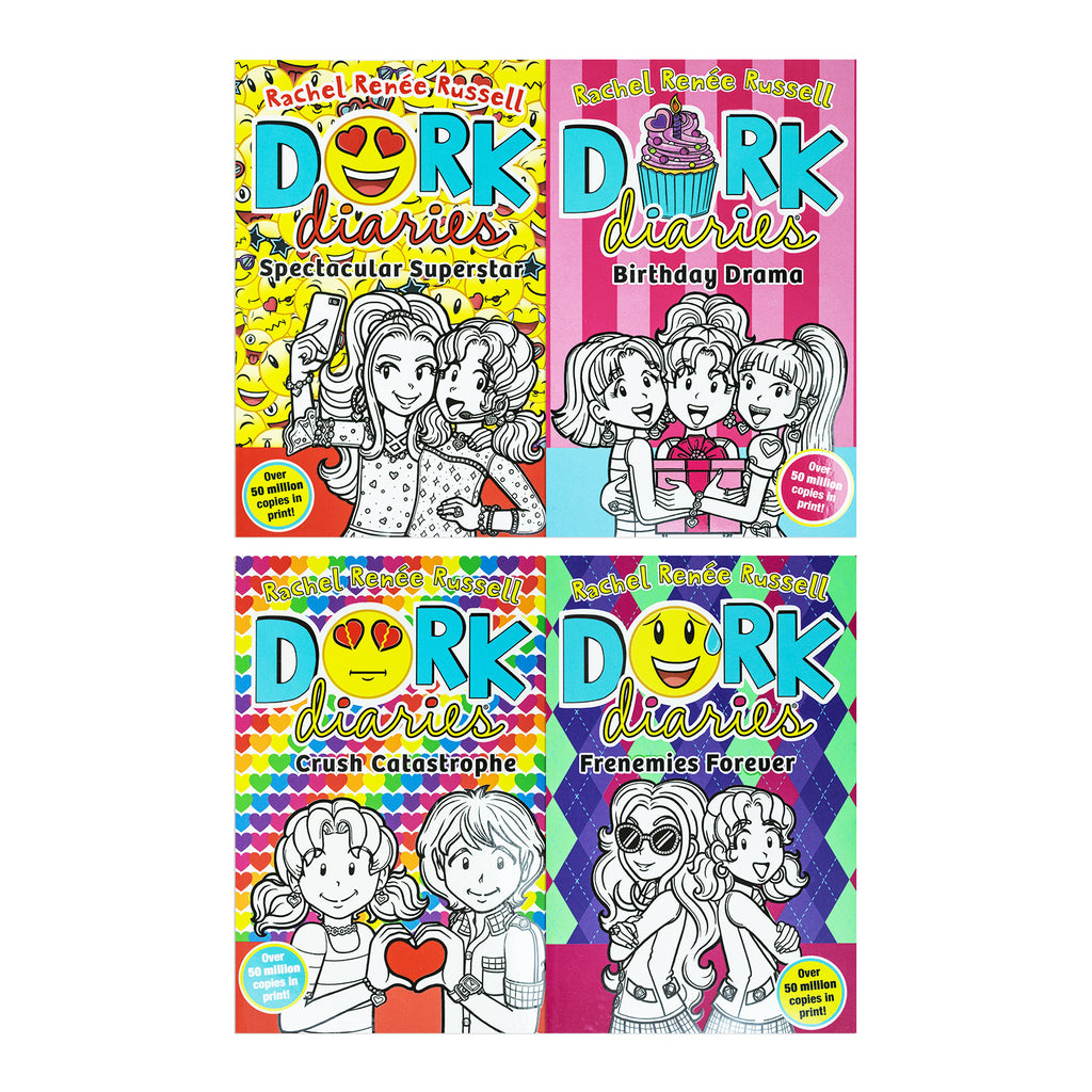 Dork Diaries Series Collection 4 Books Set By Rachel Renee Russell (Bi ...