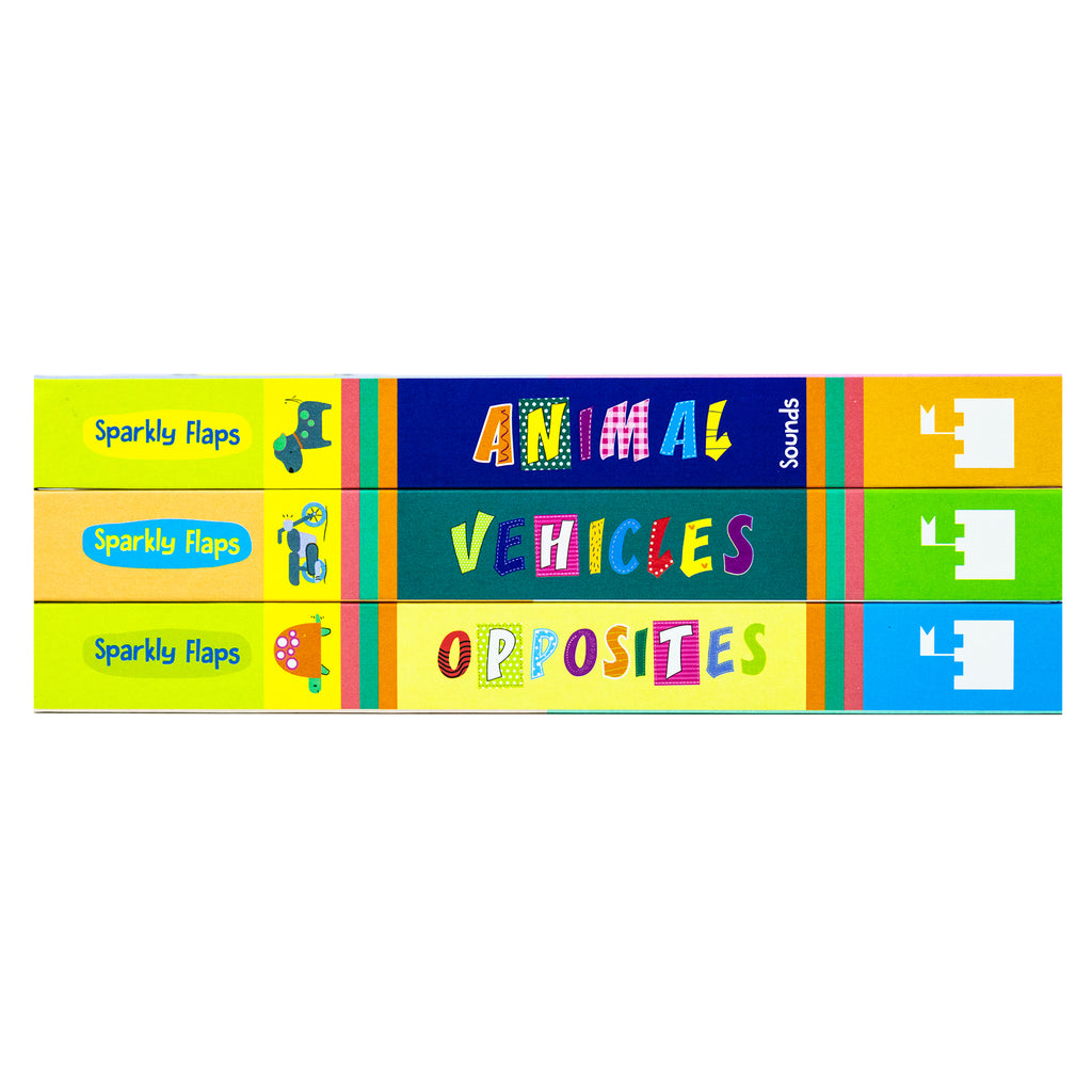 Sparkly Lift the Flaps Board book Collection 3 Book Set (Opposites, Ve ...