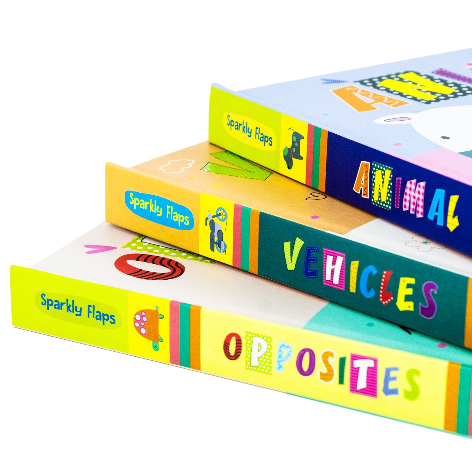 Sparkly Lift the Flaps Board book Collection 3 Book Set (Opposites, Ve ...