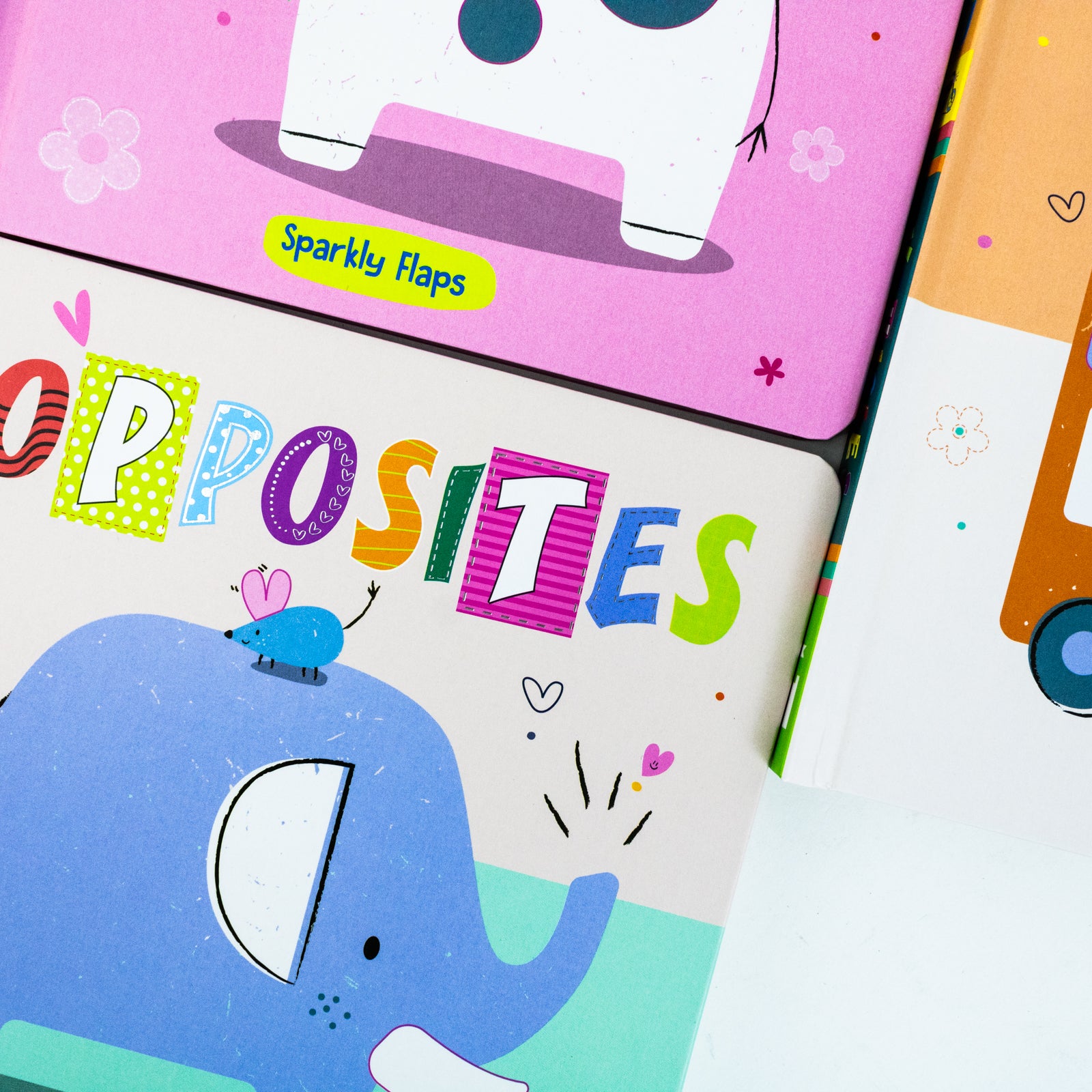 Sparkly Lift the Flaps Board book Collection 3 Book Set (Opposites, Ve ...