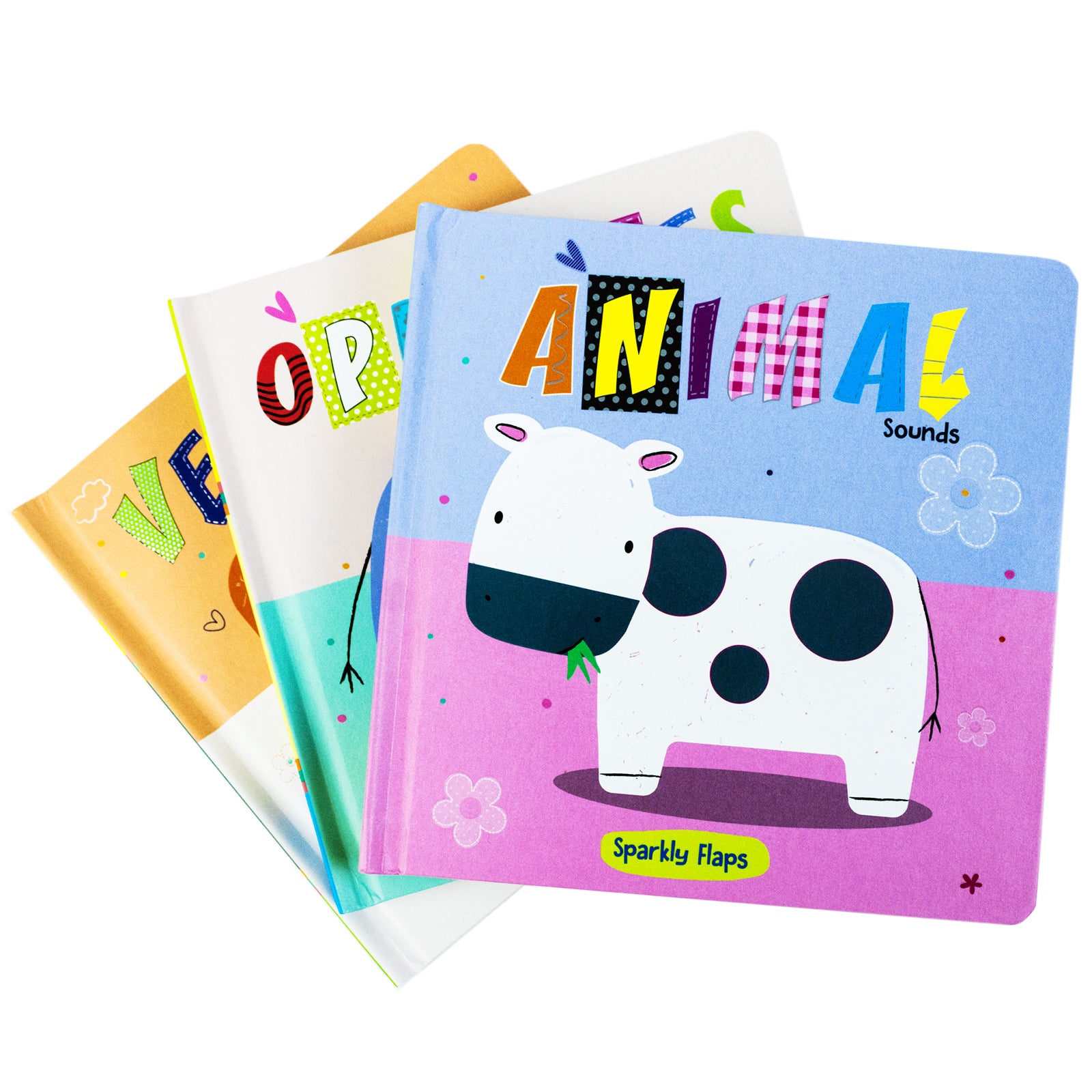 Sparkly Lift the Flaps Board book Collection 3 Book Set (Opposites, Ve ...