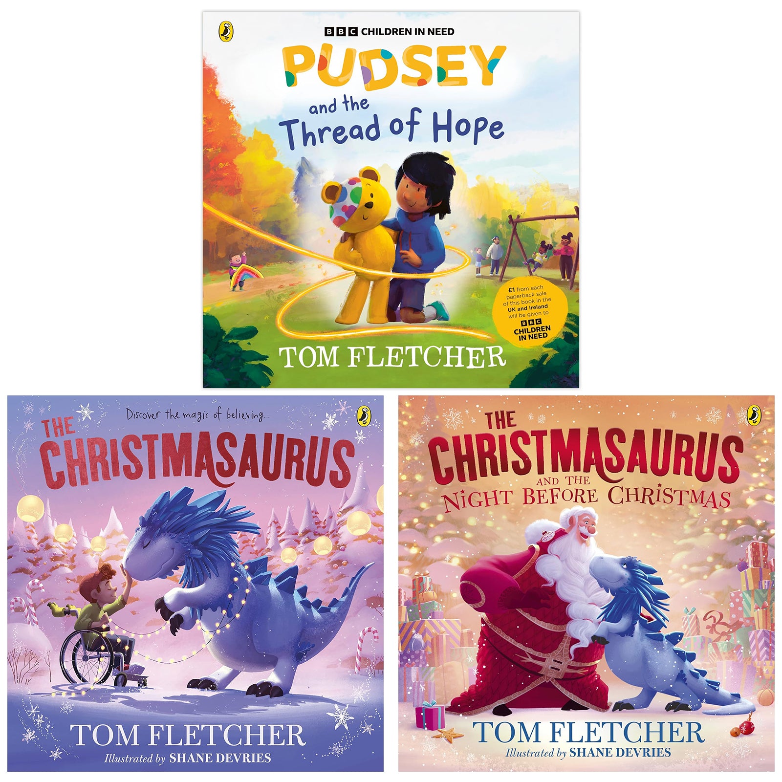 The Christmasaurus Picture Book Series & Pudsey and the Thread of Hope ...