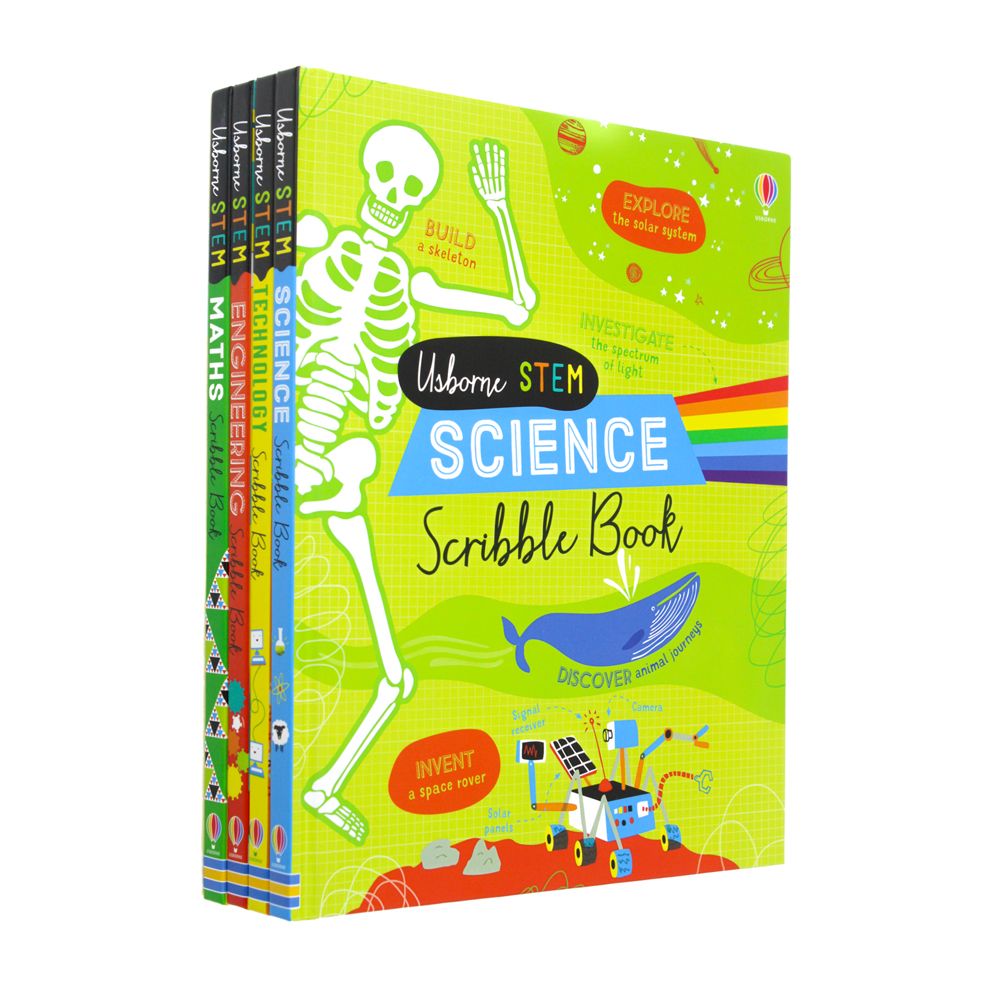 Usborne Stem Series 4 Books Collection Set - Science Scribble Book, Te ...
