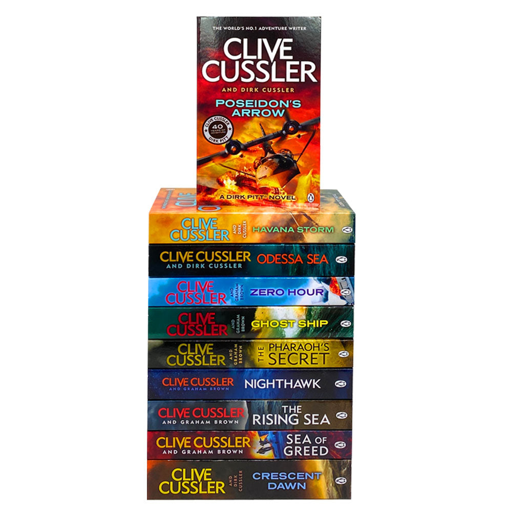 Clive Cussler 10 Book Set Collection Inc Poseidons Arrow, Crescent Daw ...