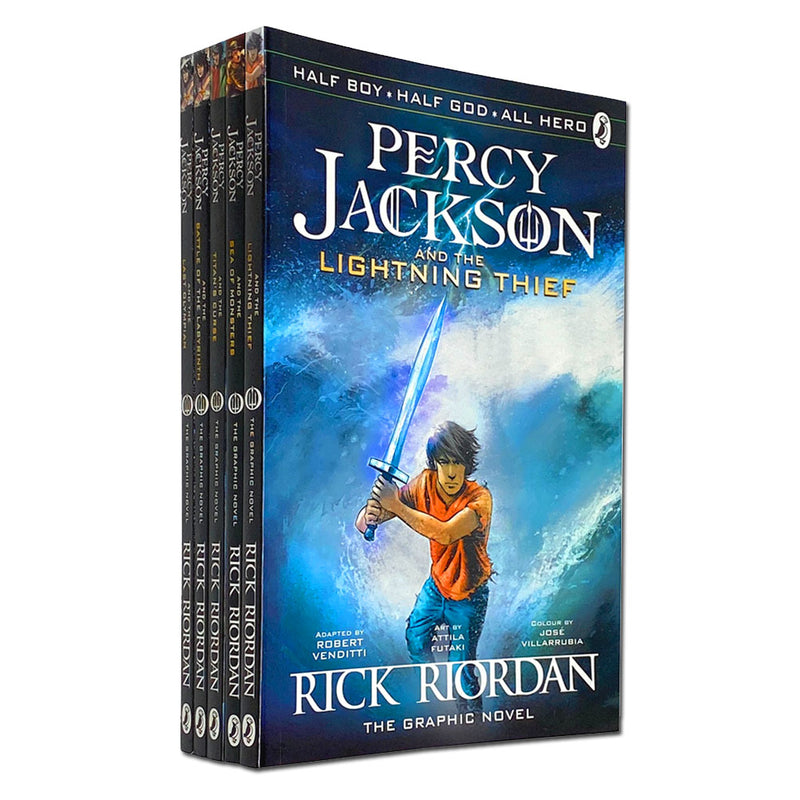 Percy Jackson Graphic Novels 5 Books Collection Set by Rick Riordon, T ...