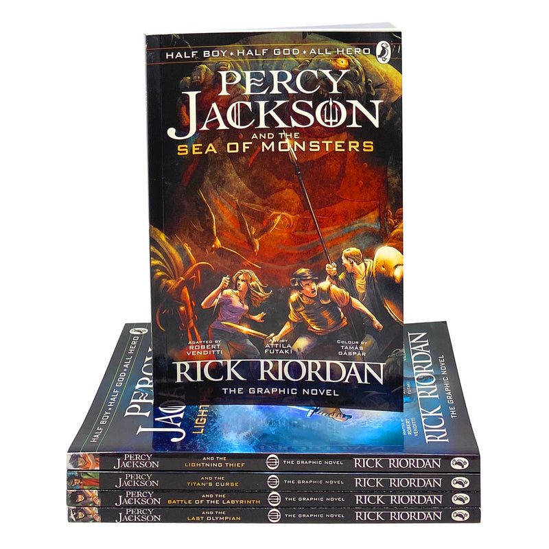 Percy Jackson Graphic Novels 5 Books Collection Set by Rick Riordon, T ...