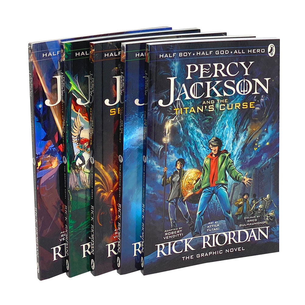 Percy Jackson Graphic Novels 5 Books Collection Set by Rick Riordon, T ...