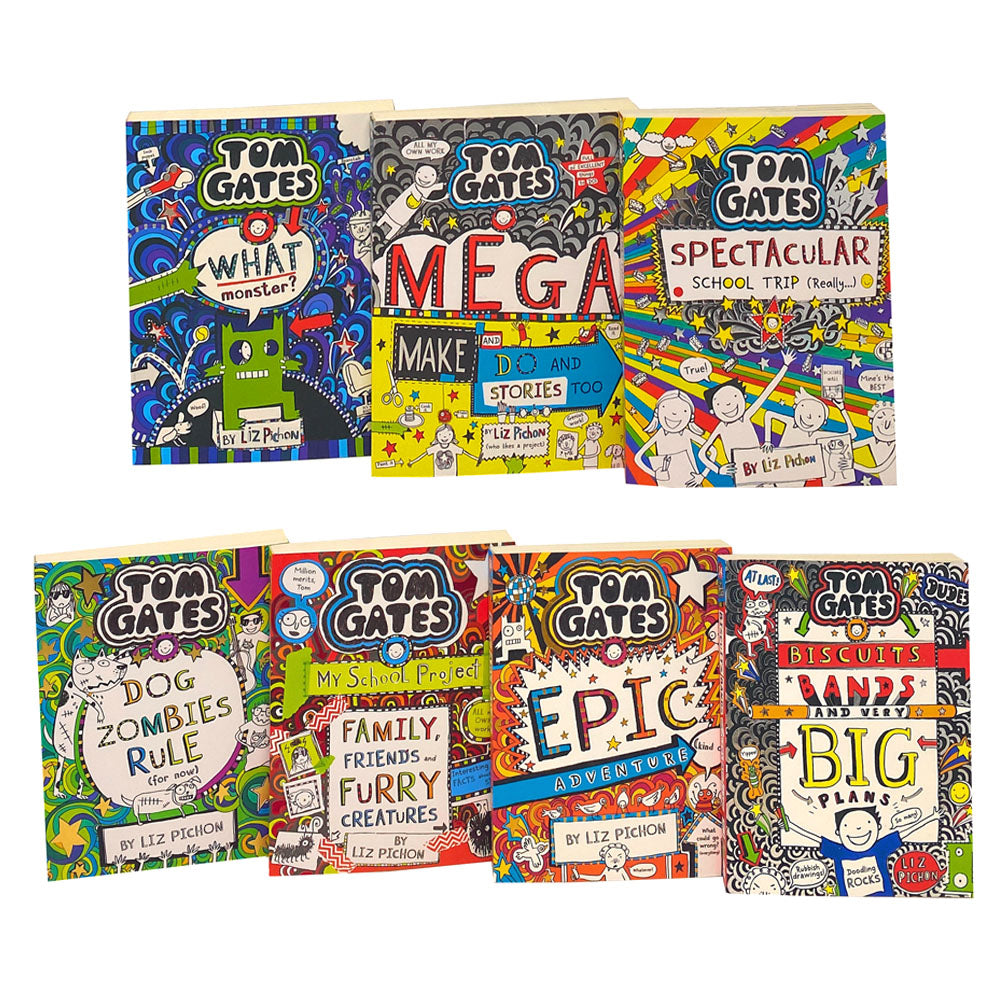 Tom Gates 7 Books Set Collection By Liz Pichon, Books 11-17 – Lowplex Books