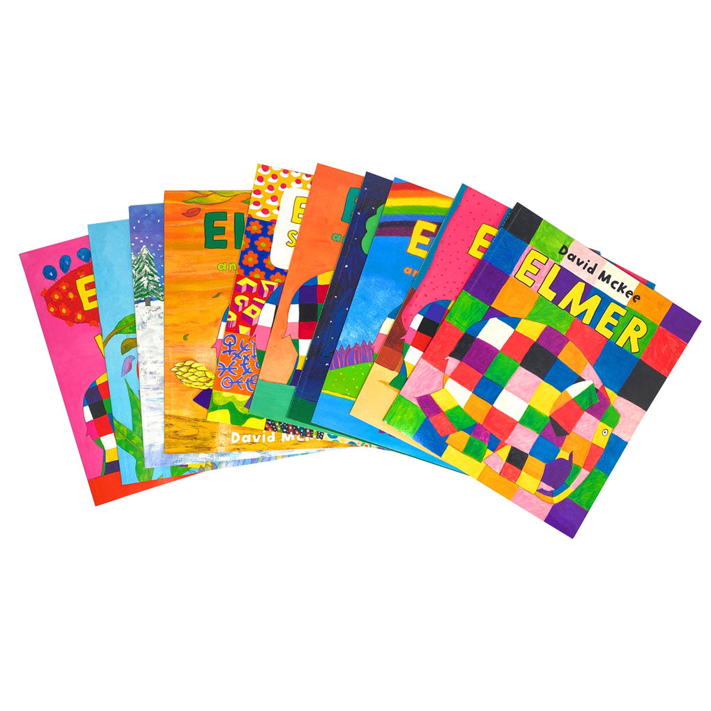 Elmer 10 books Set Collection Children Picture Flats illustrated Eleph ...