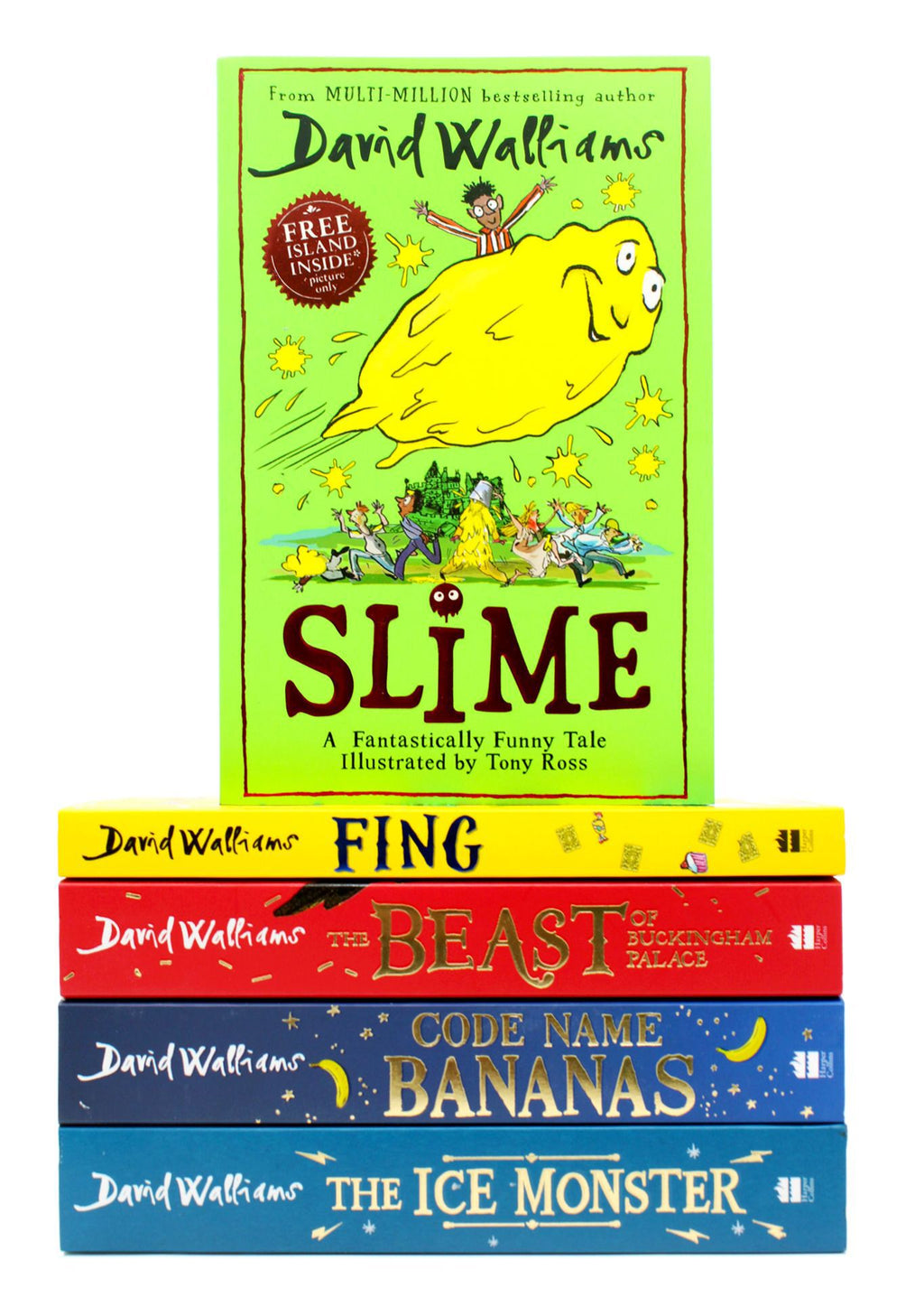 David Walliams Collection 5 Books Set (Fing, Slime, The Ice Monster, C ...