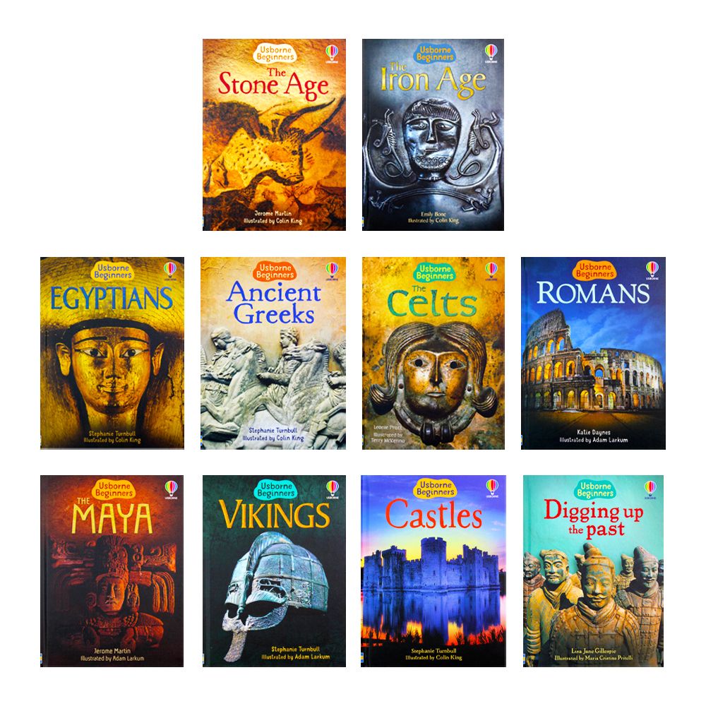 Usborne Beginners History 10 Books Collection Box Set (Stone Age, Iron ...