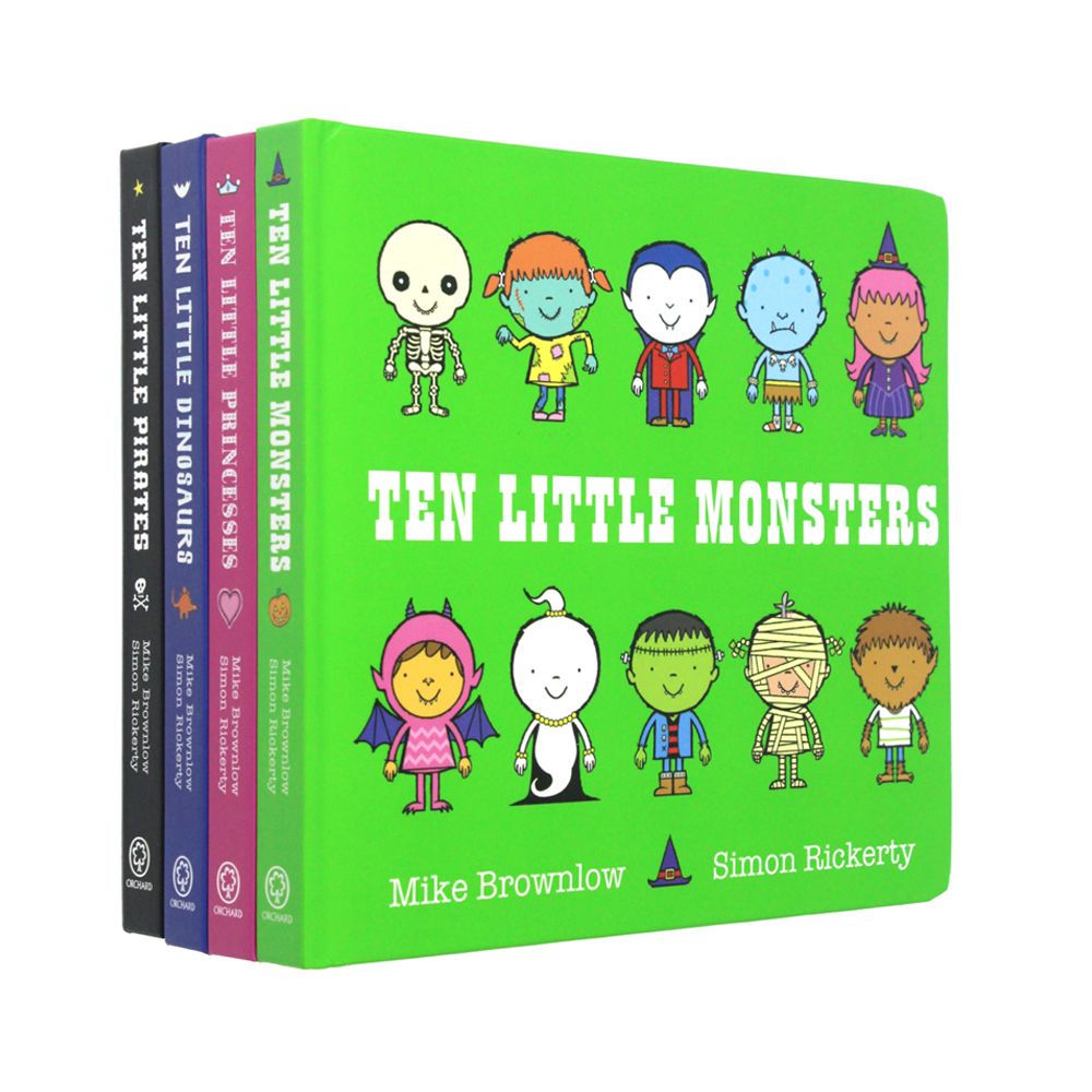 Mike Brownlow Ten Little Collection 4 Board Books Set, Ten Little Mons ...