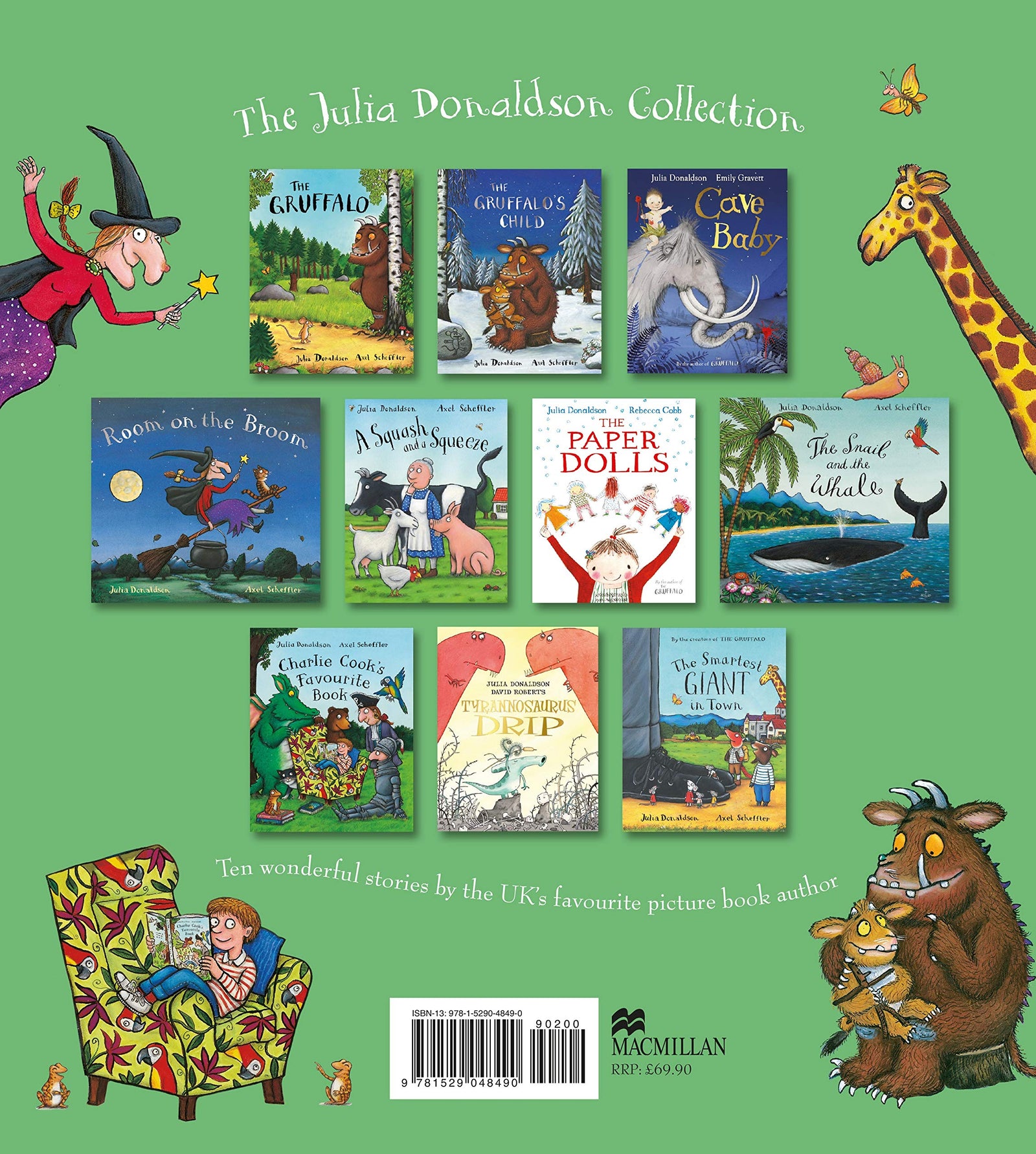 Julia Donaldson 10 Books Set (The Gruffalo, The Snail and the Whale, R ...