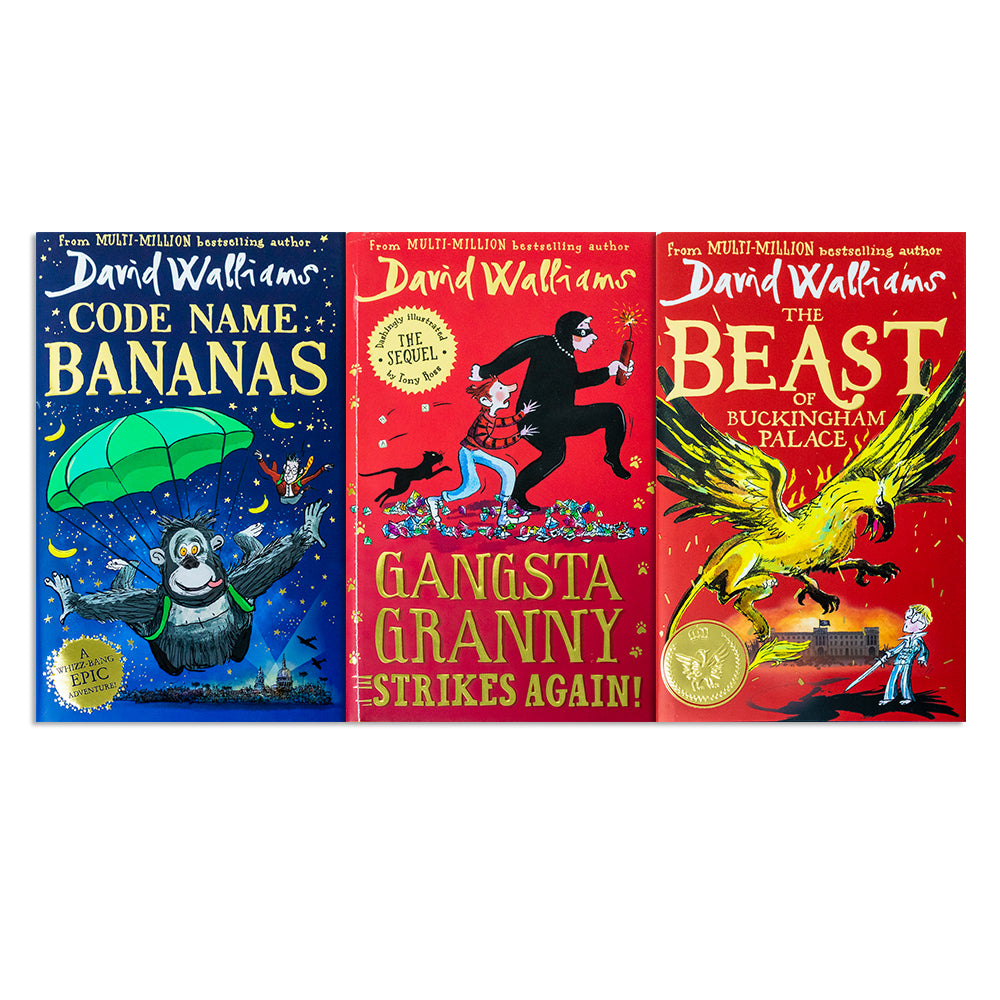 David Walliams 3 Books Set Collection ( Code Name Bananas,Gangsta Gran ...
