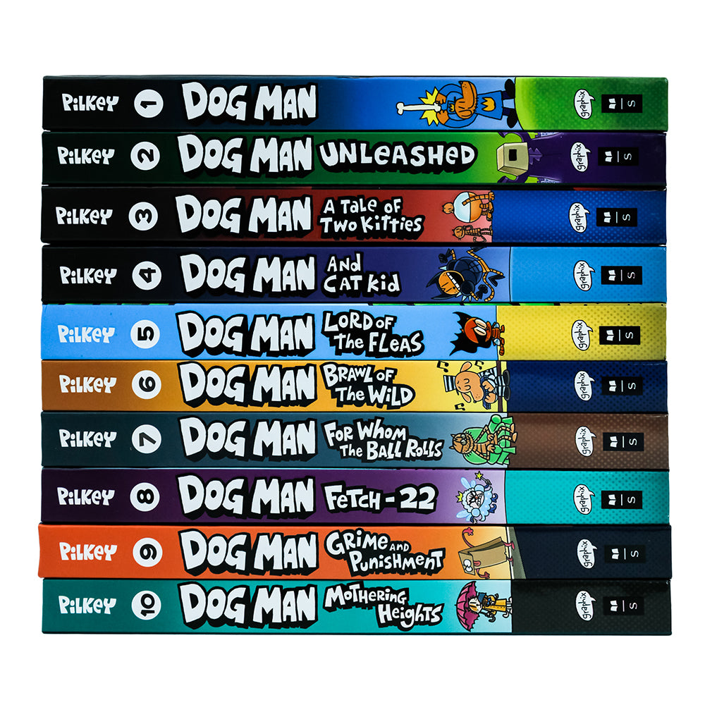 Adventures of Dog Man 10 Book Set Collection by Dav Pilkey Hardback ...