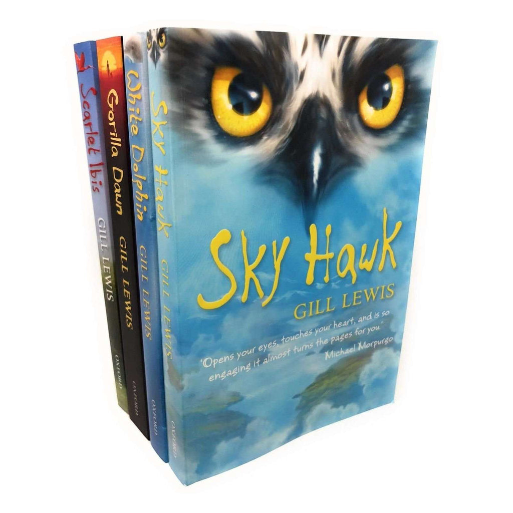 Gill Lewis Animal 4 Books Set Collection Sky Hawk, White Dolphin, Gori ...
