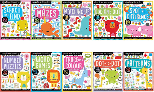 Playtime Learning Sticker Activity 10 Books Collection – Lowplex Books