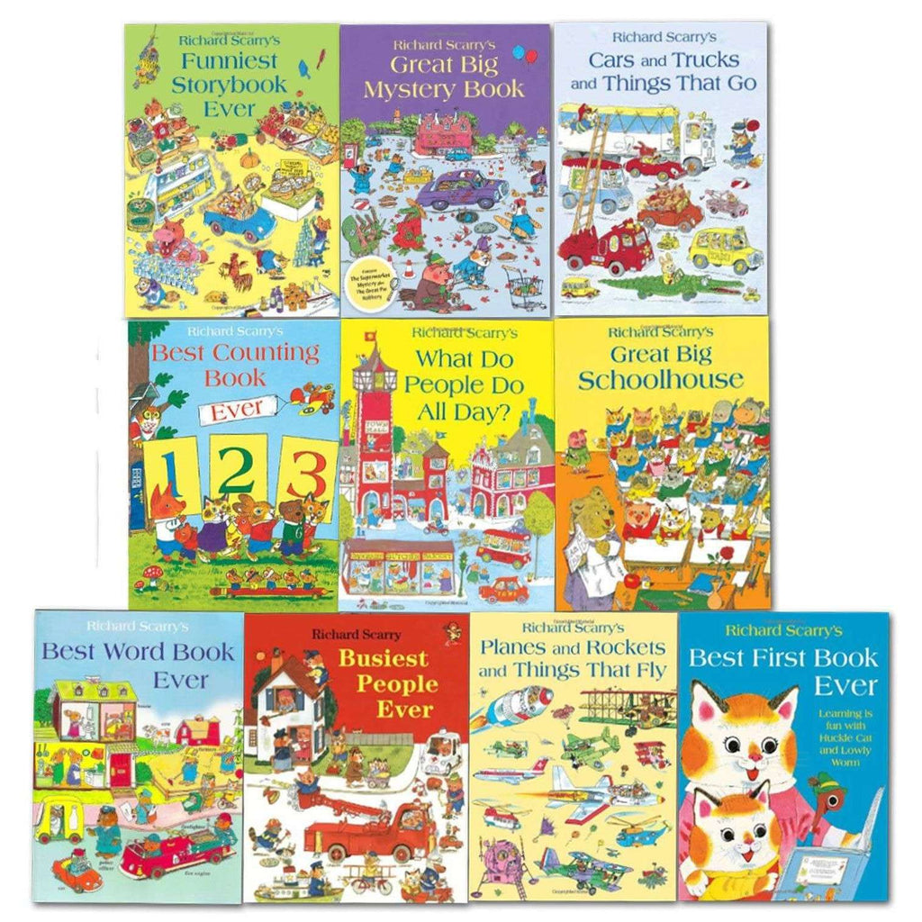 Richard Scarry Collection: 10 Hardback Books for Children Aged 3-7 ...