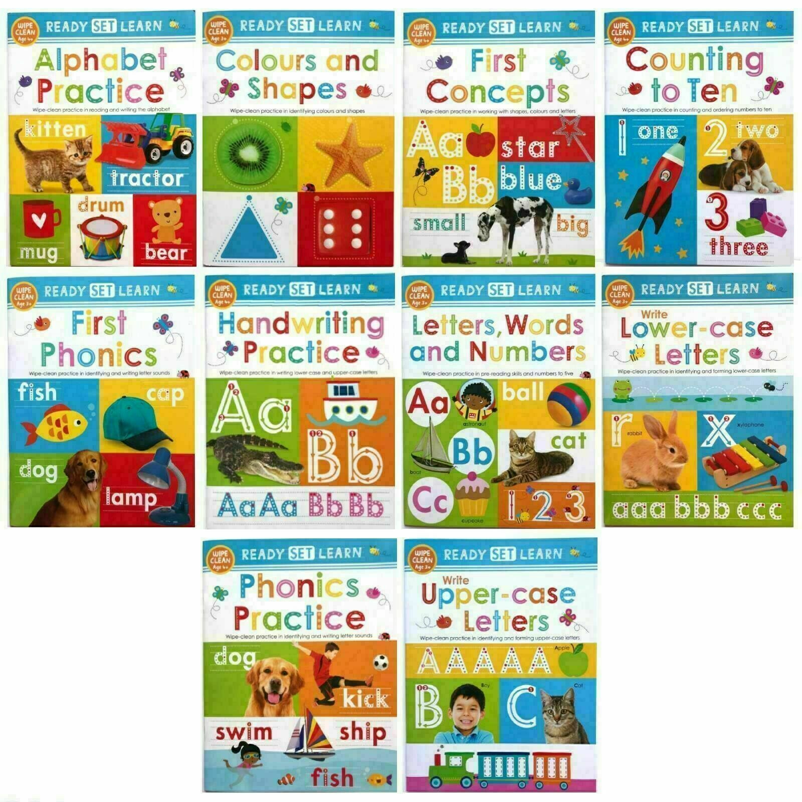 Ready Set Learn 10 Early Learning Wipe Clean Books Set – Lowplex