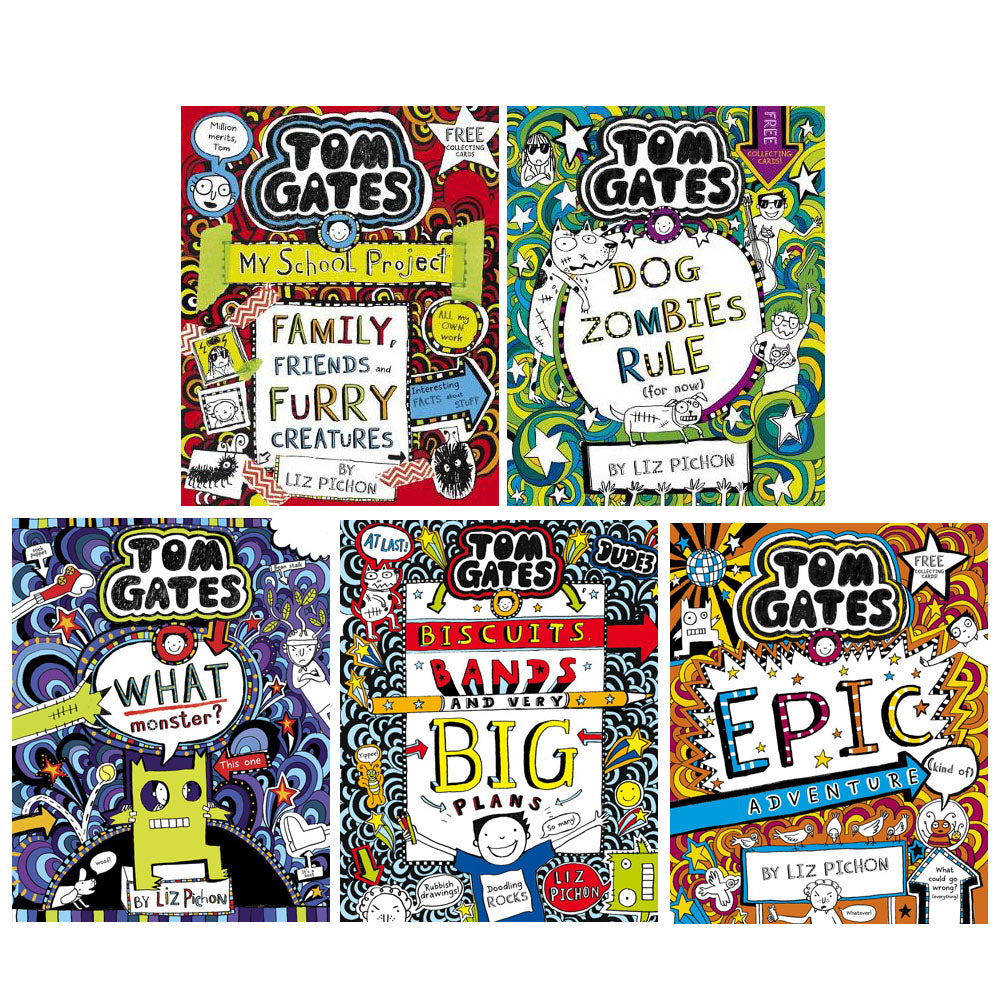 Tom Gates 5 Book Collection by Liz Pichon for Ages 11 to 15 – Lowplex Books