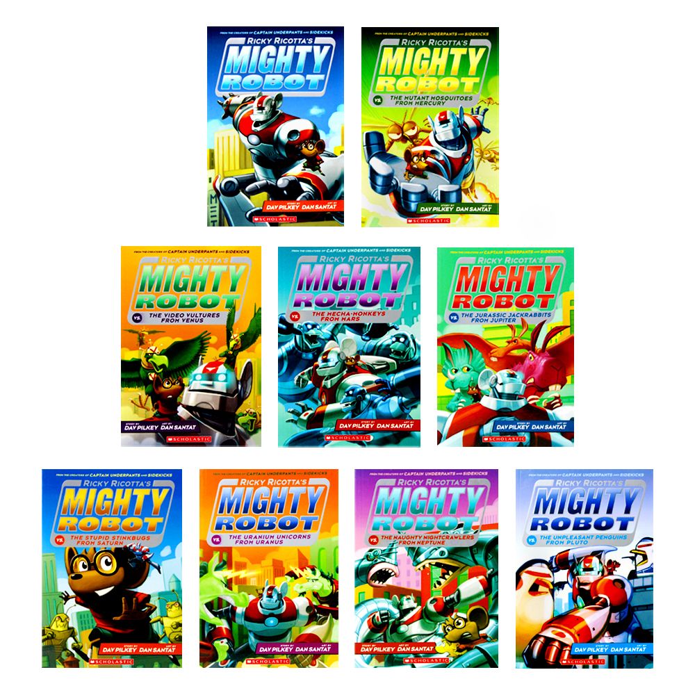 Ricky Ricotta Mighty Robot Collection 9 Books Set By Dav Pilkey (Ricky ...