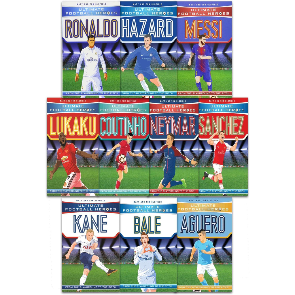 Ultimate Football Heroes 10 Books Set Collection Pack Messi, Neymar, R ...