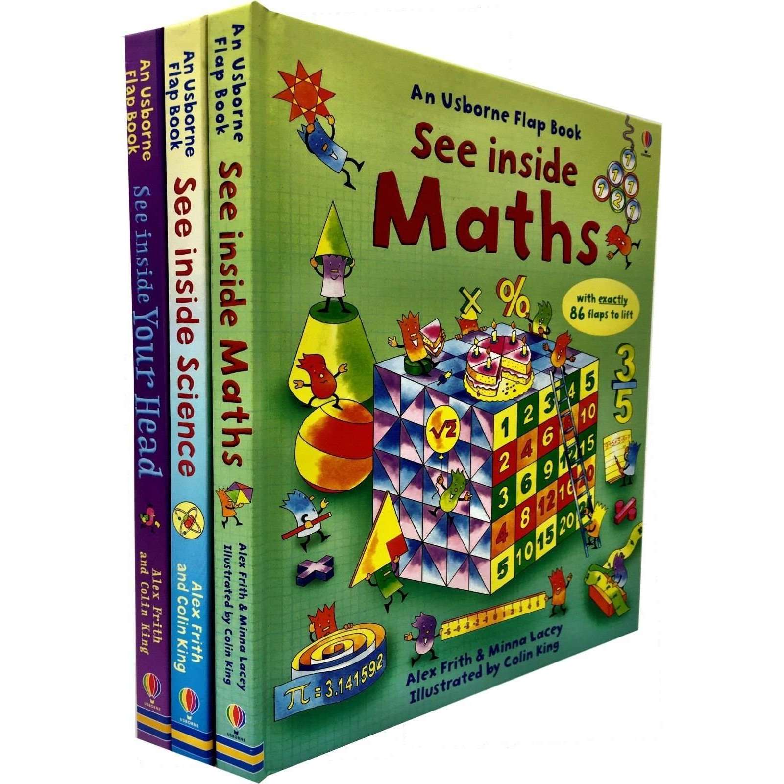 Usborne See Inside Flap Book 3 Books Set Collection Series 2 Maths, Sc ...